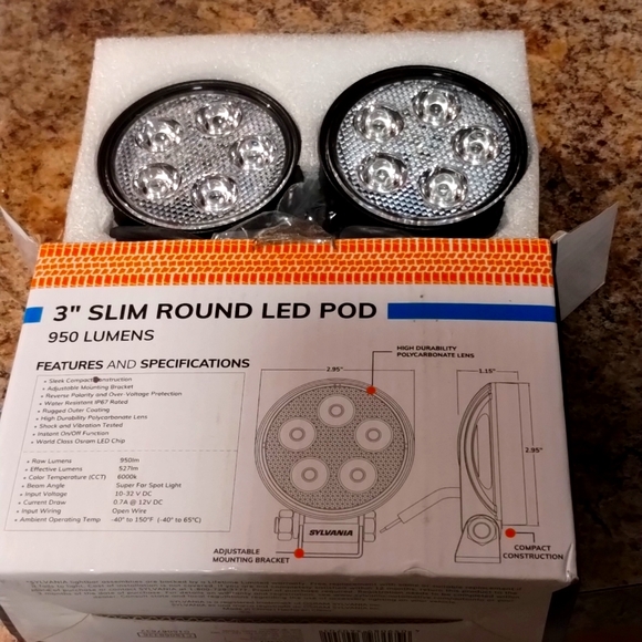 Sylvania | Car Audio, Video & GPS | 3 Slim Round Led Pod 95 Lumens ...